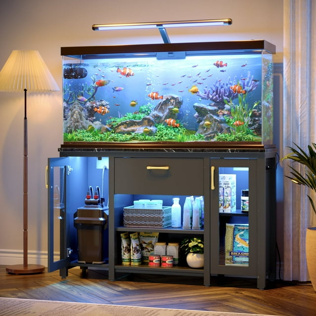 Bestier 55 Gallon Fish Tank Stand Metal Aquarium Stand with Storage ...