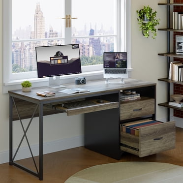 Bestier 48” Office Desk with Drawers, Computer Writing Desk with ...