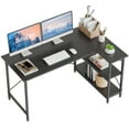 Bestier 55 inch L-Shaped Corner Desk with Adjustable Storage Shelves ...