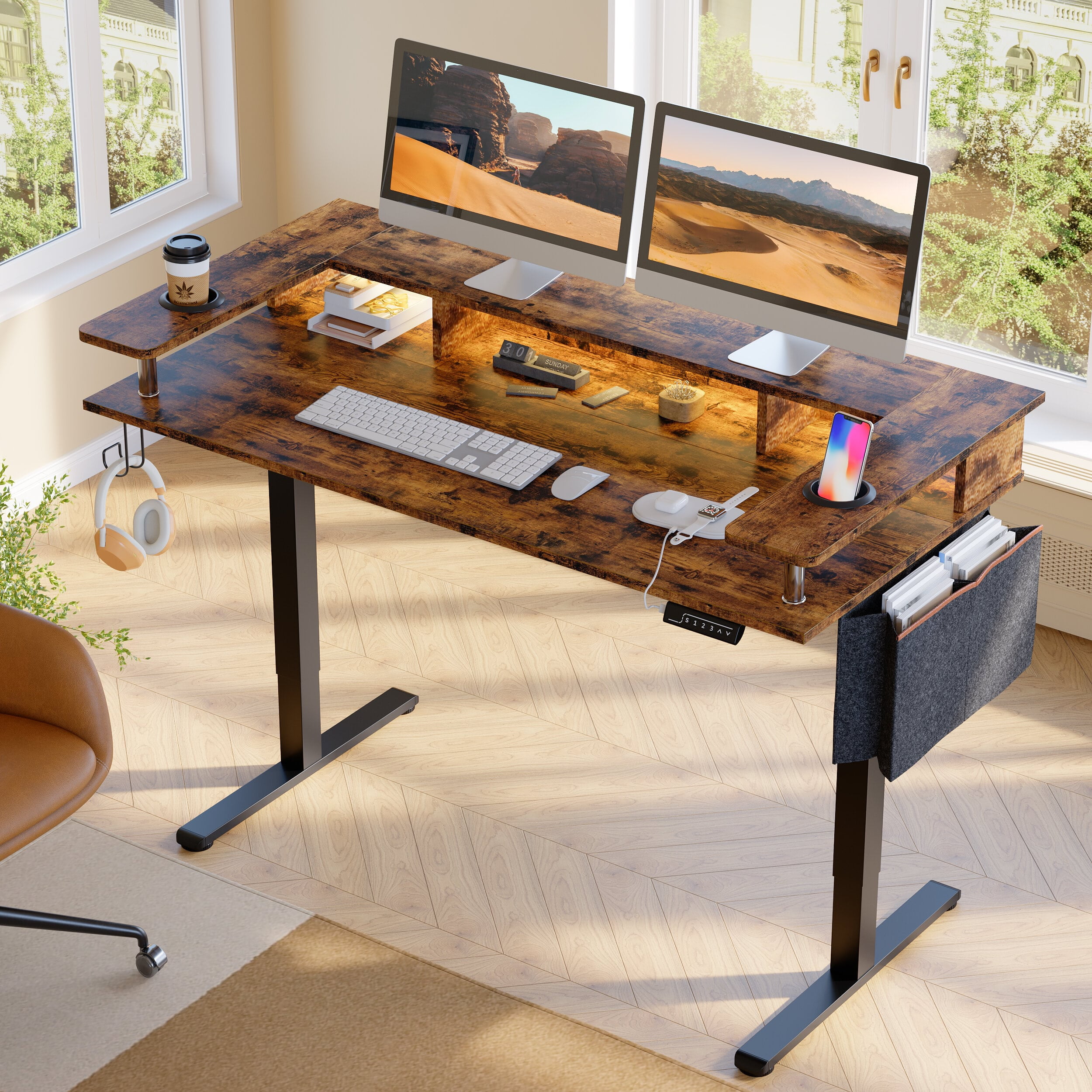 Bestier 58"x27" Electric Height Adjustable Standing Desk Home Office ...