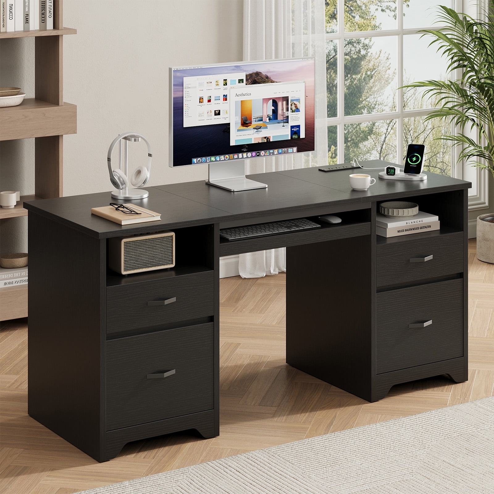 Walmart Black Friday Deals 2025 Bestier 59''Computer Desk with 4 ...