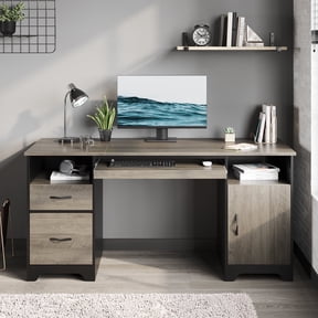 Bestier Home Office Desk 47" Computer Desk Reversible with Keyboard ...