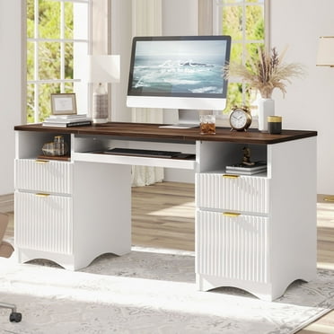 Bestier 59" Desk with Drawers - Office retail seating - Walmart ...