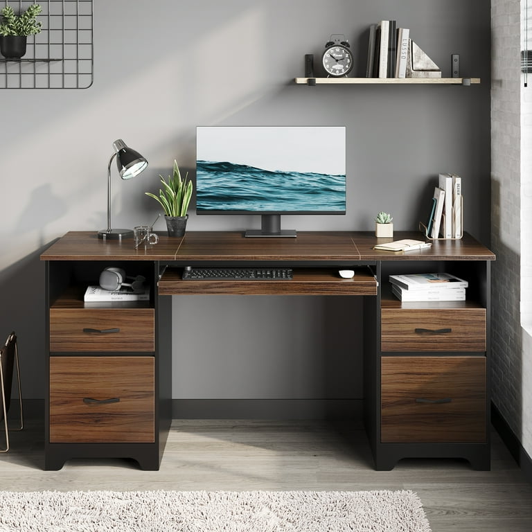 Desk with drawer for keyboard store