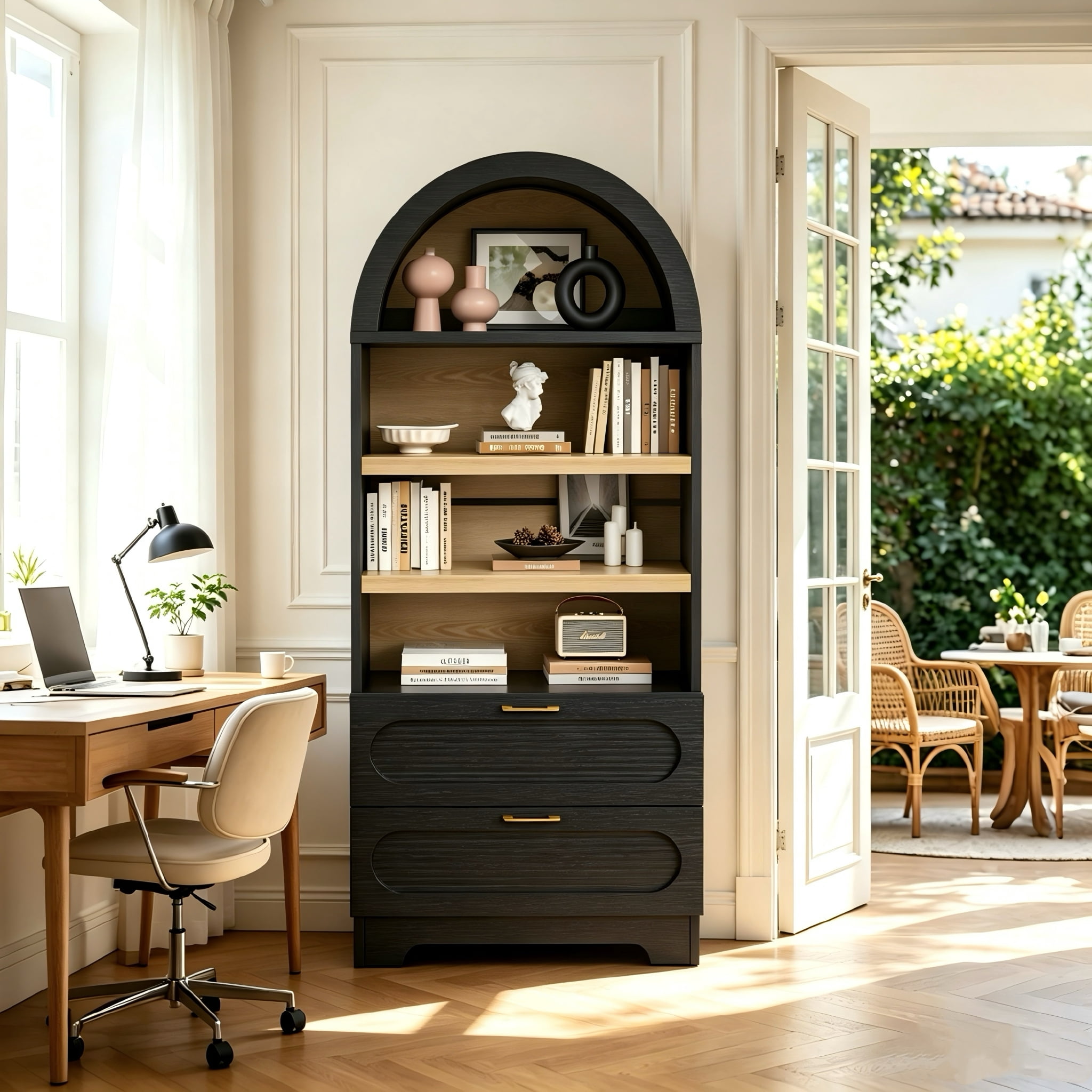 Bestier 6-Tier Tall Bookcases with 2 Drawers, 71" Modern Bookshelf with ...