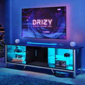 Bestier TV Stand for TVs up to 70" with LED Light, Entertainment Center ...