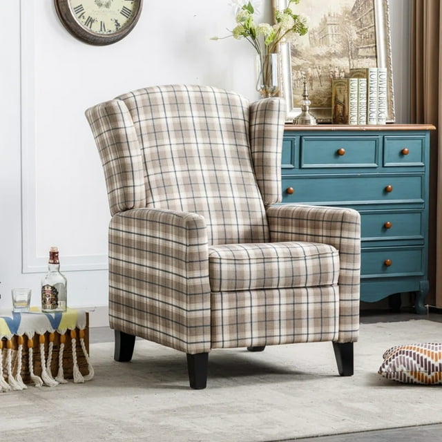 Bestier Classic Upholstered Push Back Recliner with Wing Back - Walmart.com
