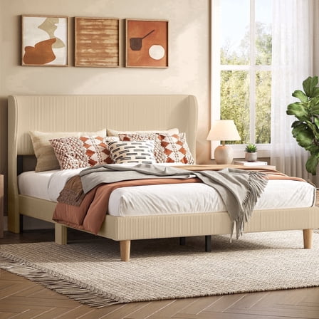 Velvet Tufted Bed with Storage & Headboard - Black Upholstered Platform ...