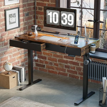 AODK Electric Standing Desk with Drawers, 55 Inch Height Adjustable ...
