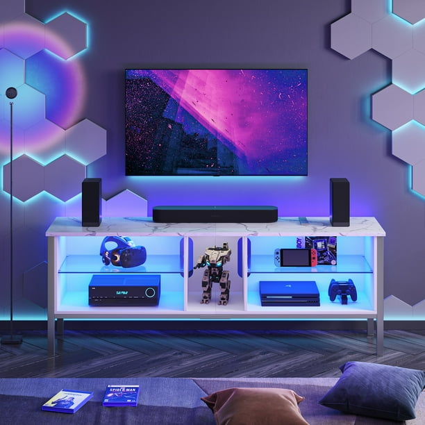 Bestier Gaming TV Stand for TVs up to 70" LED Entertainment Center for ...