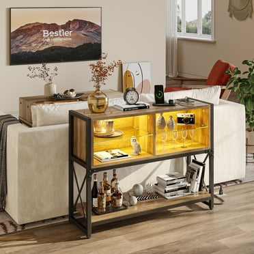 Console Table with LED Lighting Silver - Walmart.com