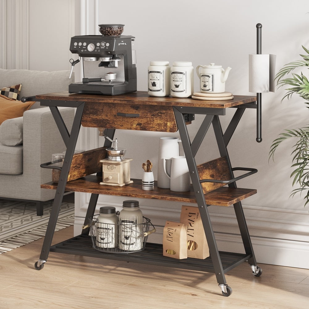 Bestier Kitchen Island Cart with Drawer Coffee Bar Station with Storage ...