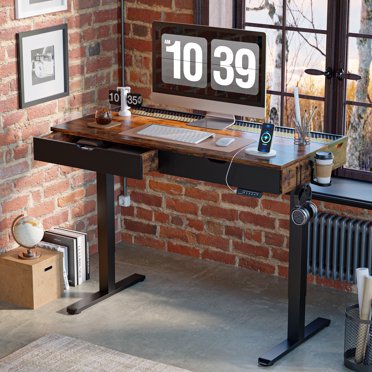 FEZIBO Triple Motor L Shaped Standing Desk with Three Drawers, 63 ...