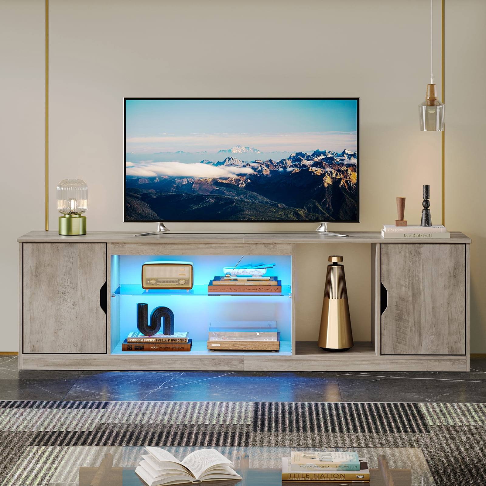 Bestier LED TV Stand for 75 in TVs, Gaming Entertainment Center with ...