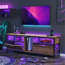 Bestier RGB TV Stand for TVs up to 60" with LED Lights Entertainment ...