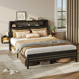 Prepac espresso tall queen captain's platform storage bed with 12 drawers store