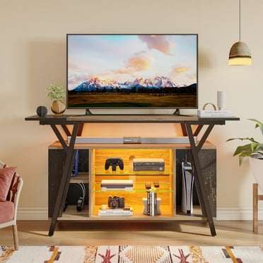 Bestier RGB TV Stand for TVs up to 60" with LED Lights Entertainment ...