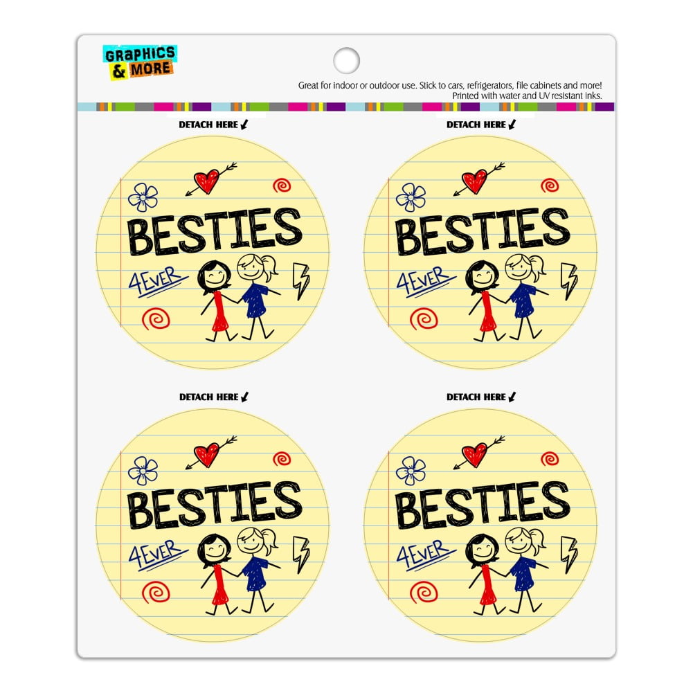 Besties Best Friends Refrigerator Fridge Locker Vinyl Circle Magnet Set ...