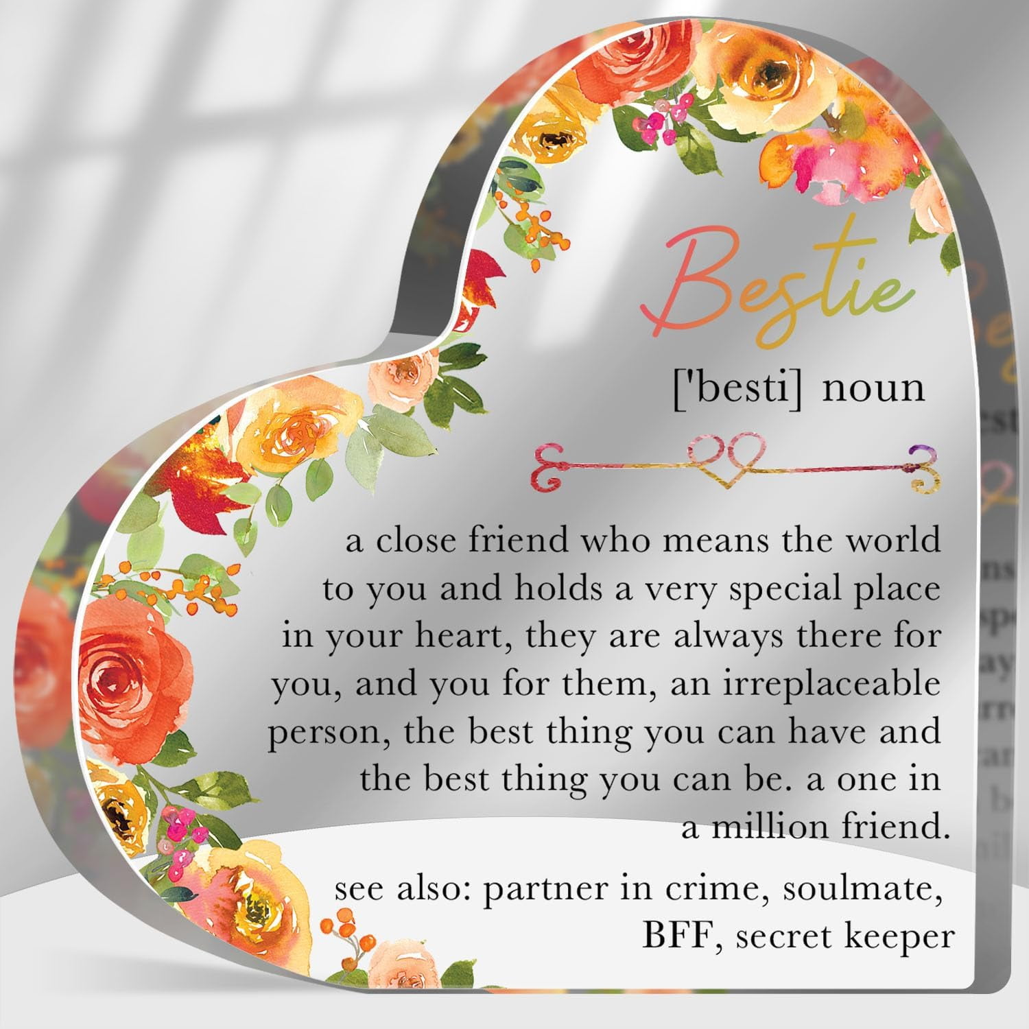 Besties Gift for Friends Women, Bestie Definition Keepsake Acrylic, BFF ...
