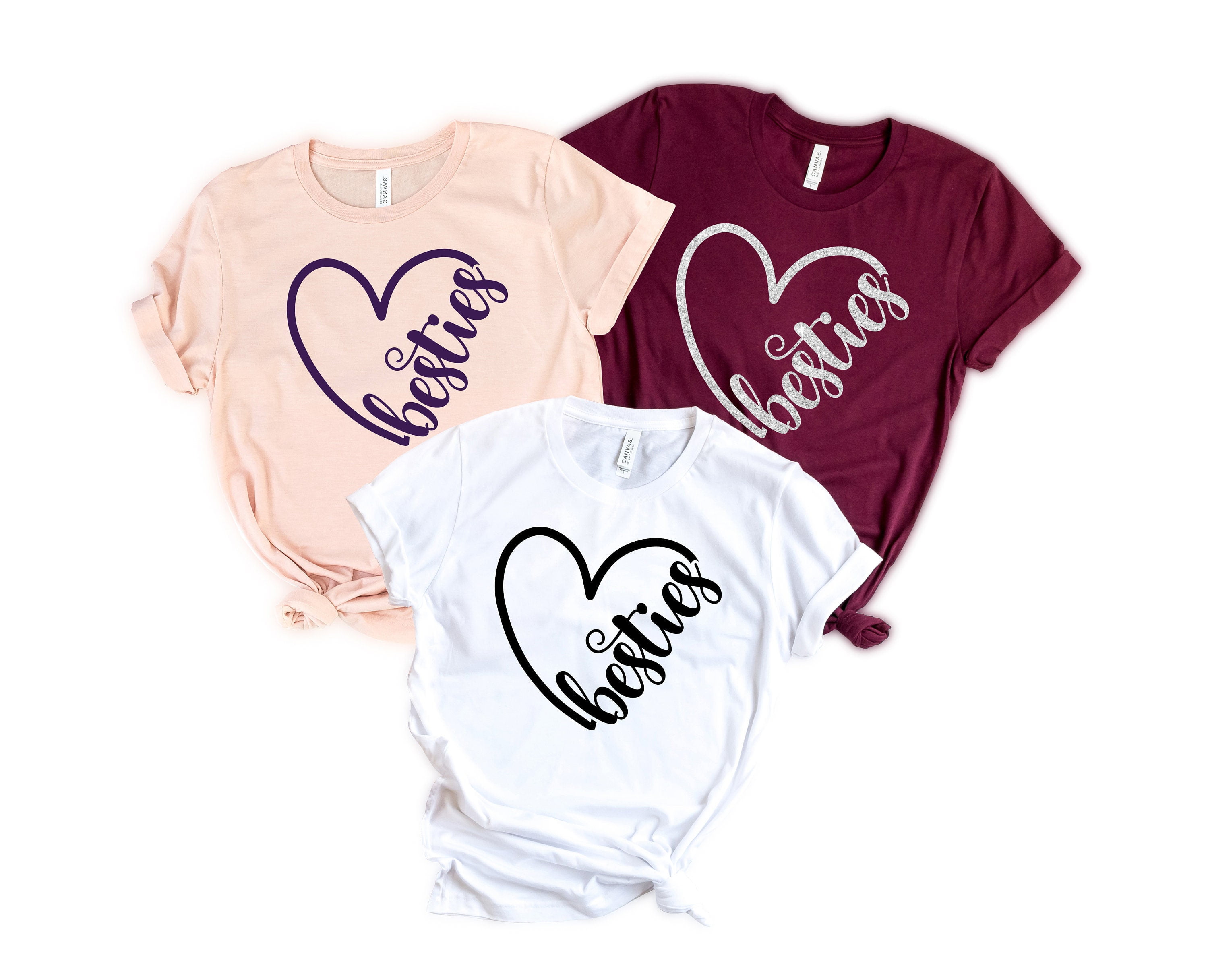 Besties Heart Shirts - Sisters Matching Tees - Best Friends Shirts ...