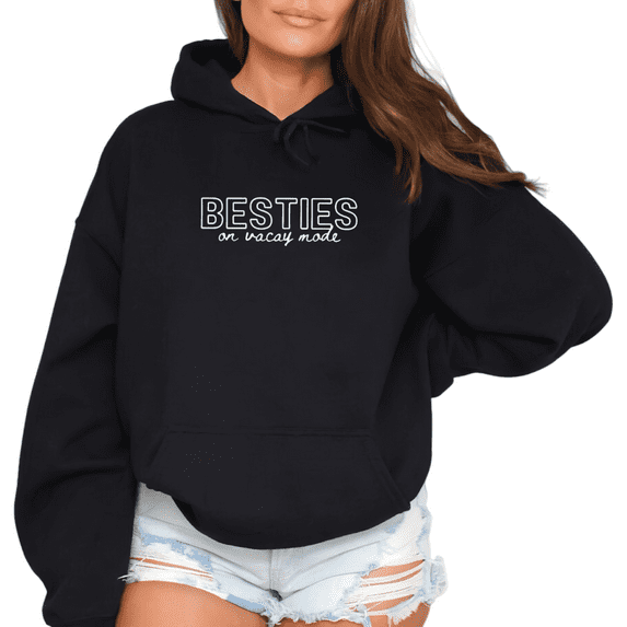 Besties On Vacay Mode Memorial Black Print Graphic Sweatshirt hoodie ...