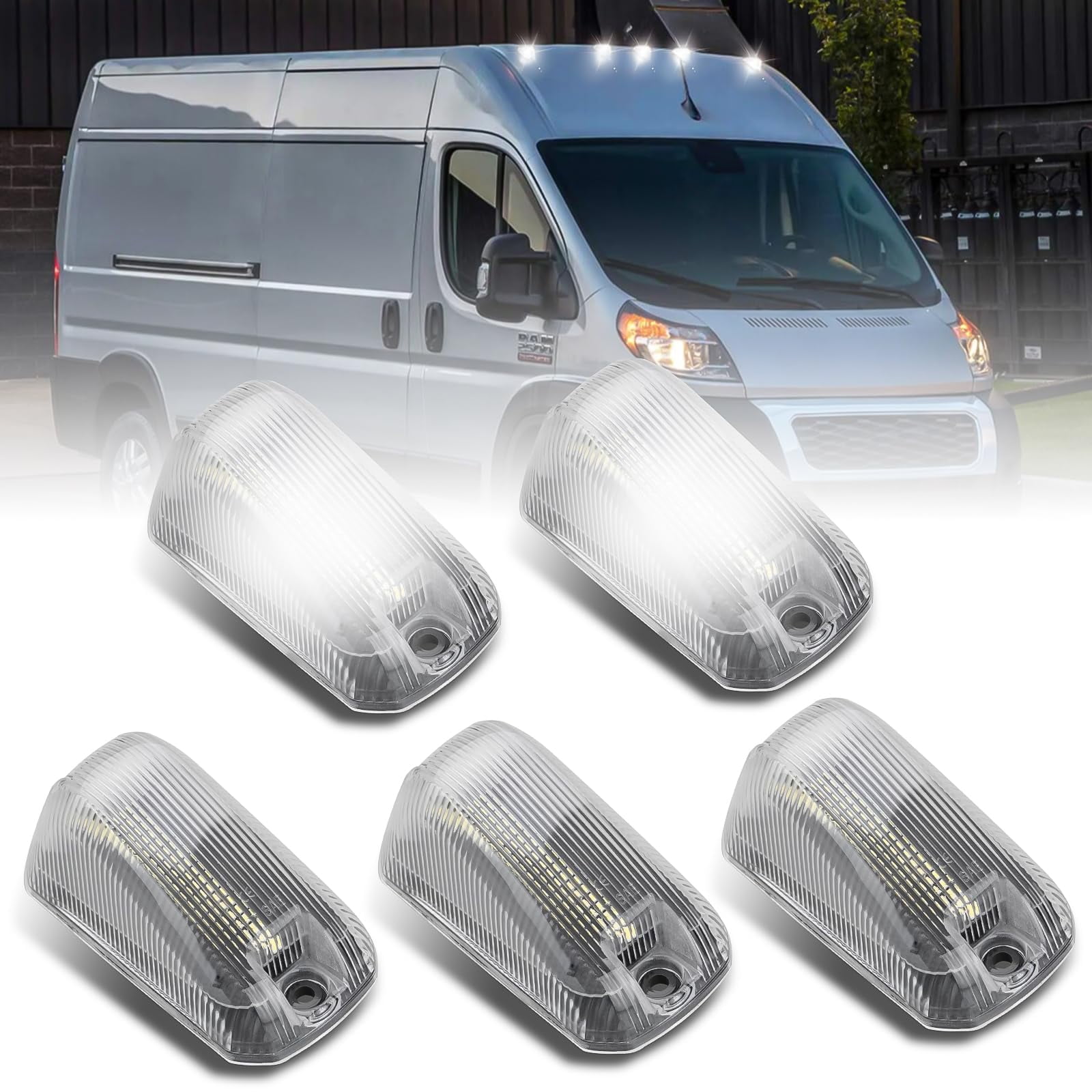 Easy Install Roof Markers 5-Piece Cab Roof Marker Lights For 2014-2023 ...
