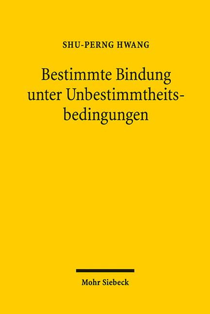 Bestimmte Bindung Unter Unbestimmtheitsbedingungen: Eine Institutionelle Analyse Zur Funktion ...