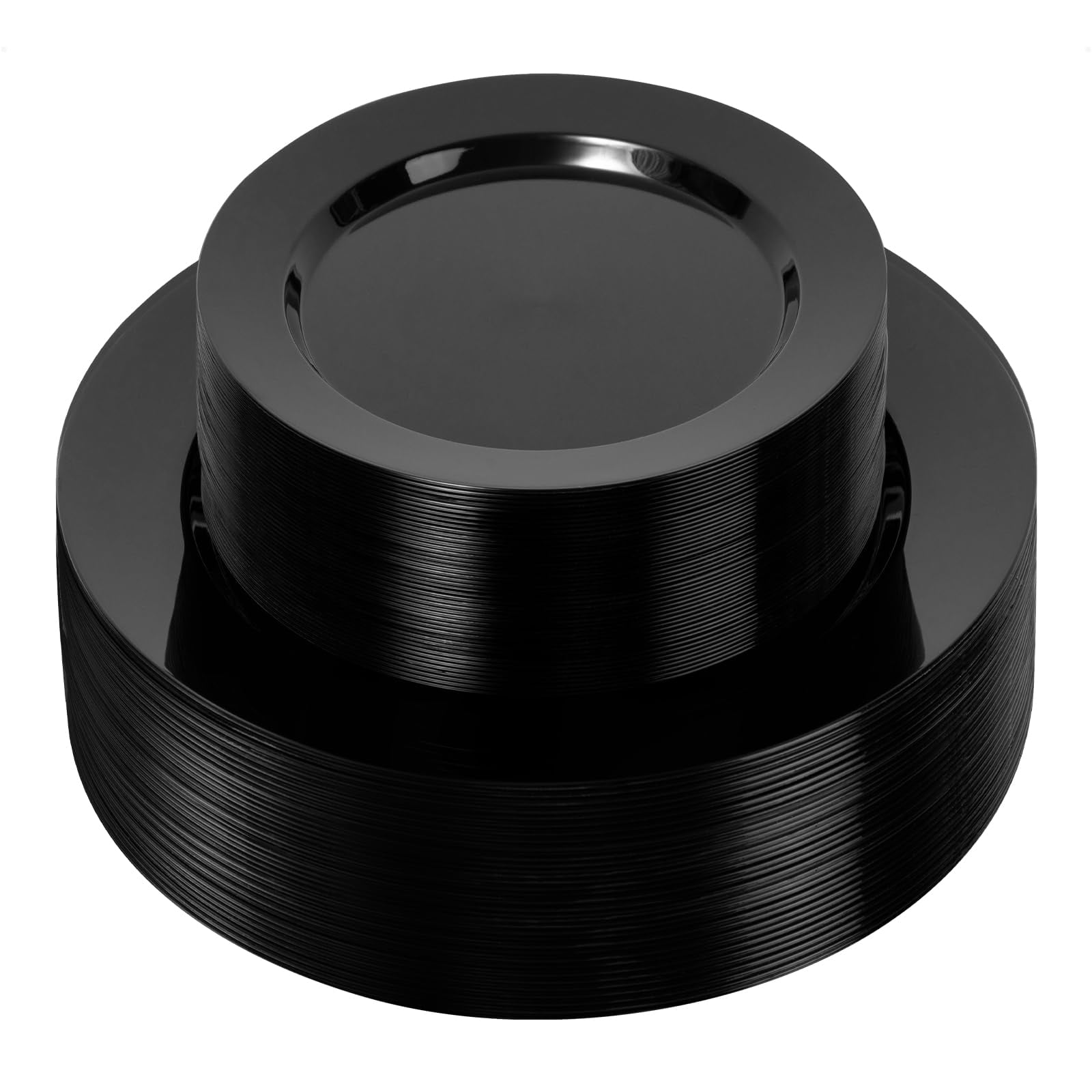 Bestluck 100PCS Black Plastic SSF20 Plates, Black Disposable Plates for ...