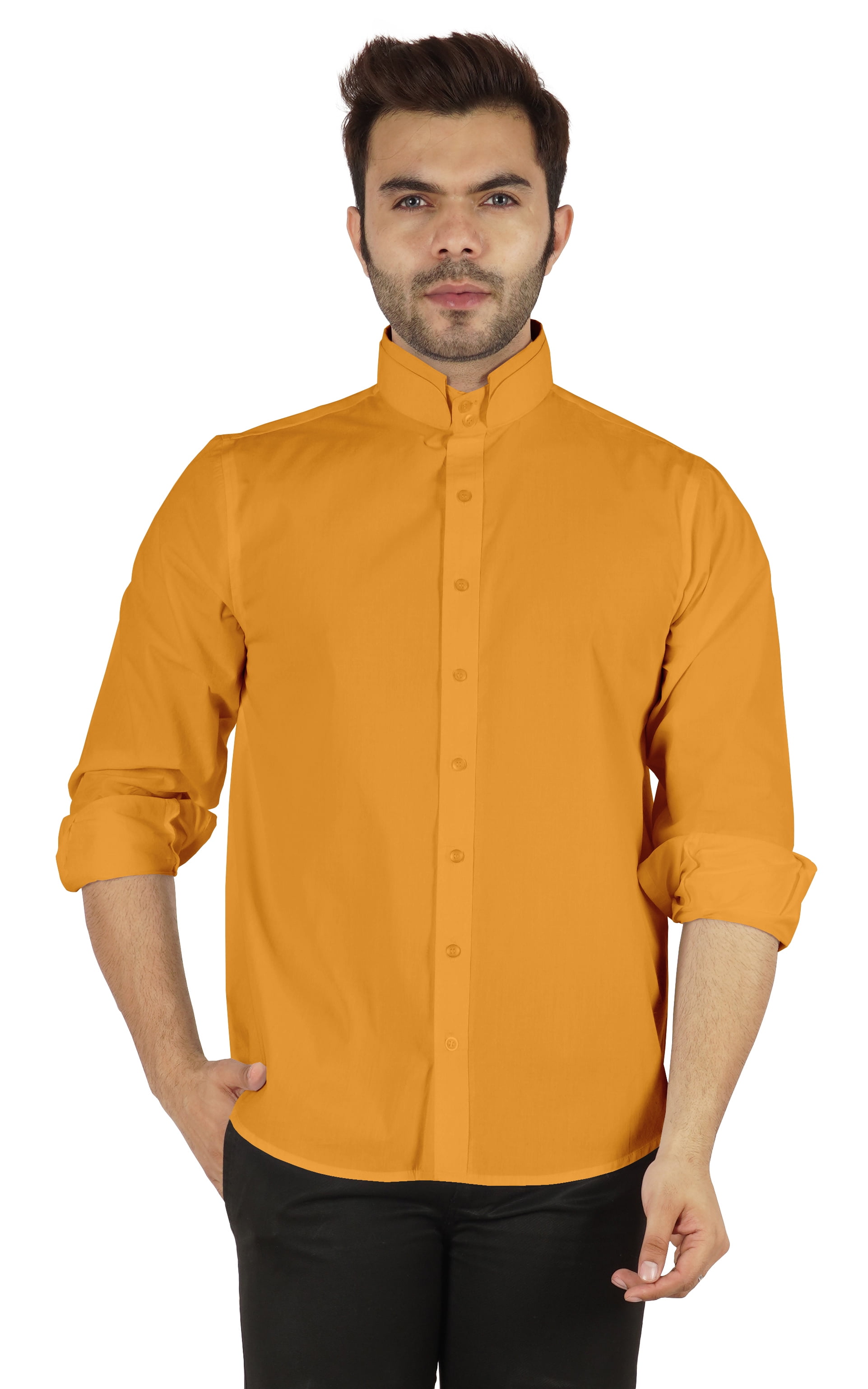 Bestman Formal Front Button Placket Solid Shirts For Mens Long Sleeve ...