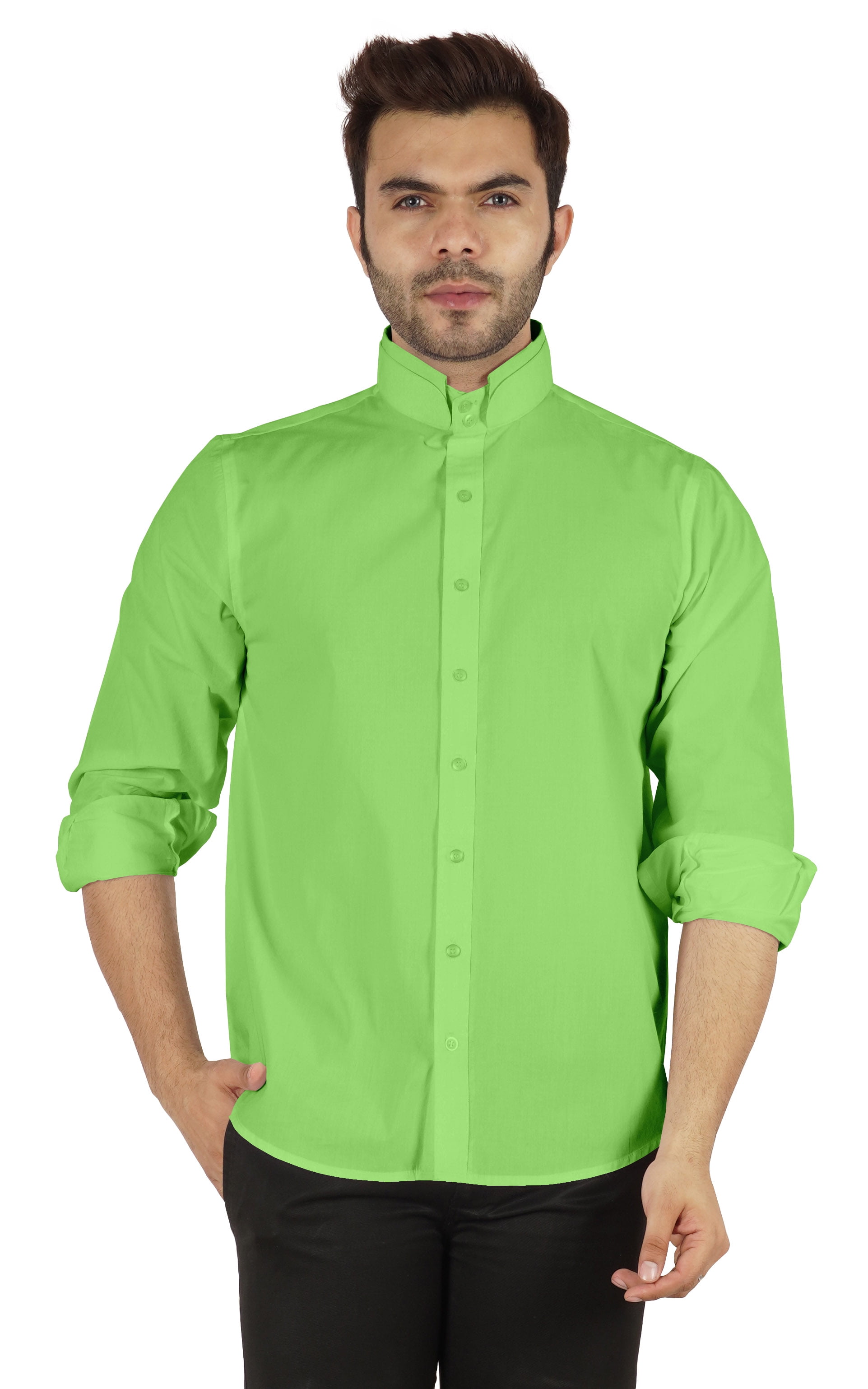 Bestman Formal Front Button Placket Solid Shirts For Mens Long Sleeve ...