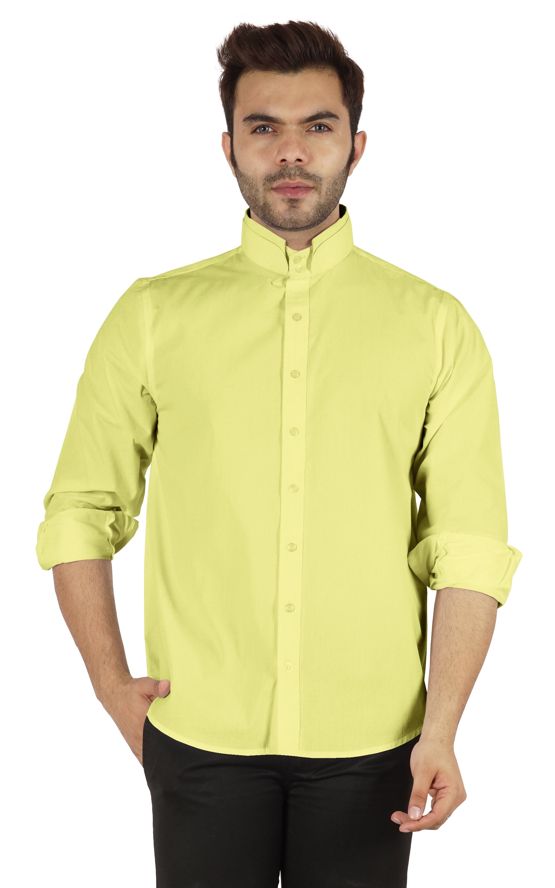 Bestman Formal Front Button Placket Solid Shirts For Mens Long Sleeve ...