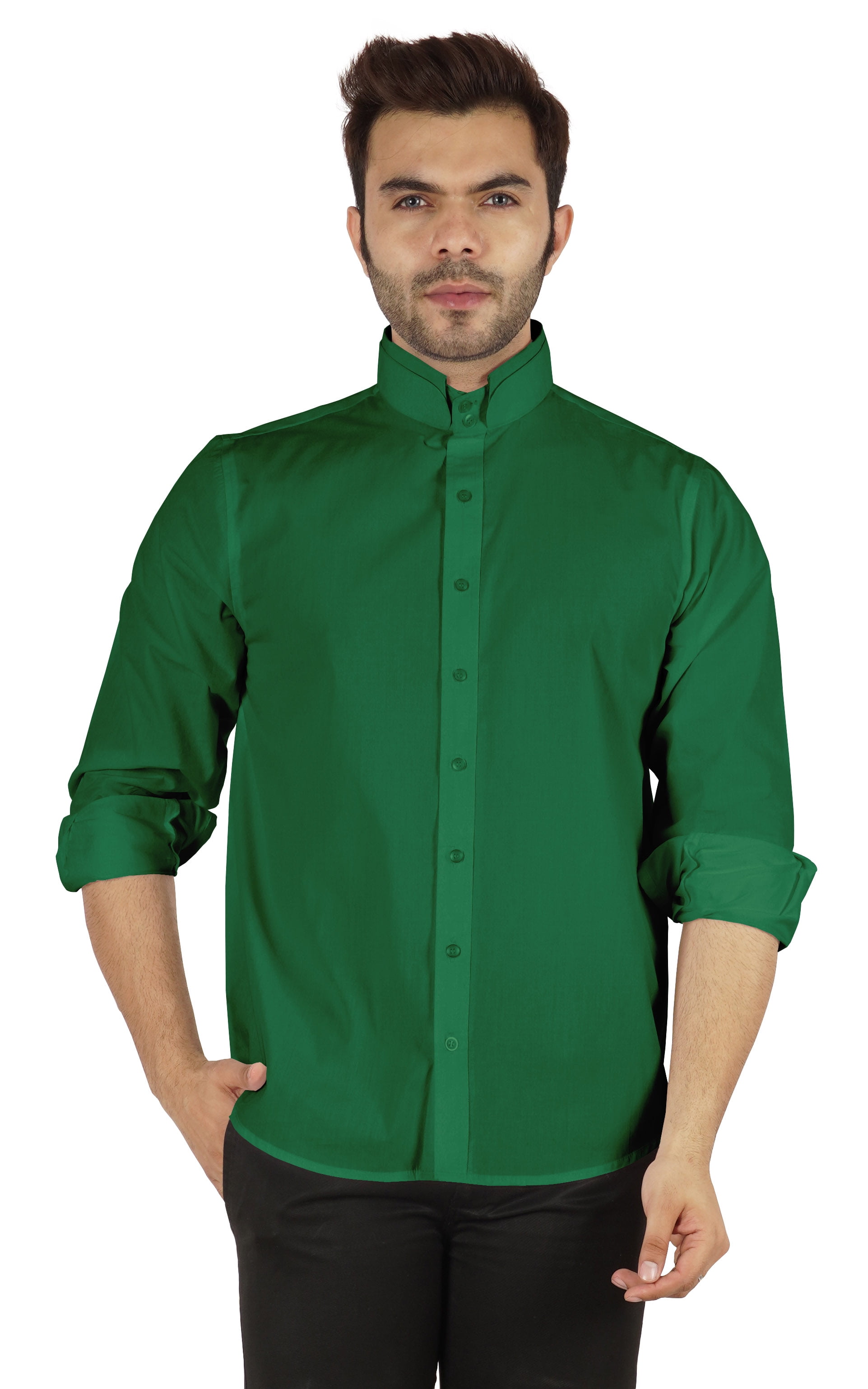 Bestman Formal Front Button Placket Solid Shirts For Mens Long Sleeve ...