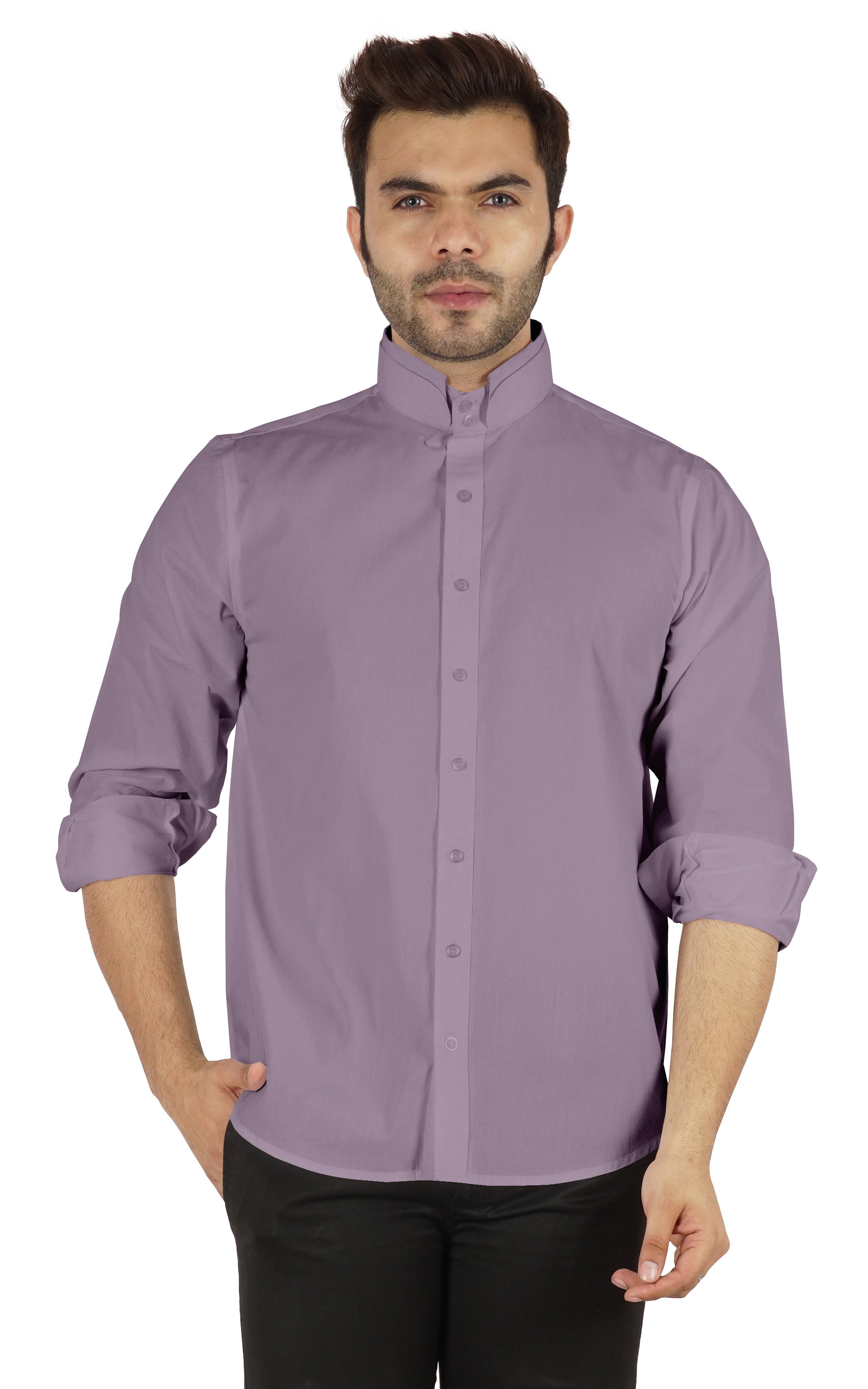 Bestman Formal Front Button Placket Solid Shirts For Mens Long Sleeve ...