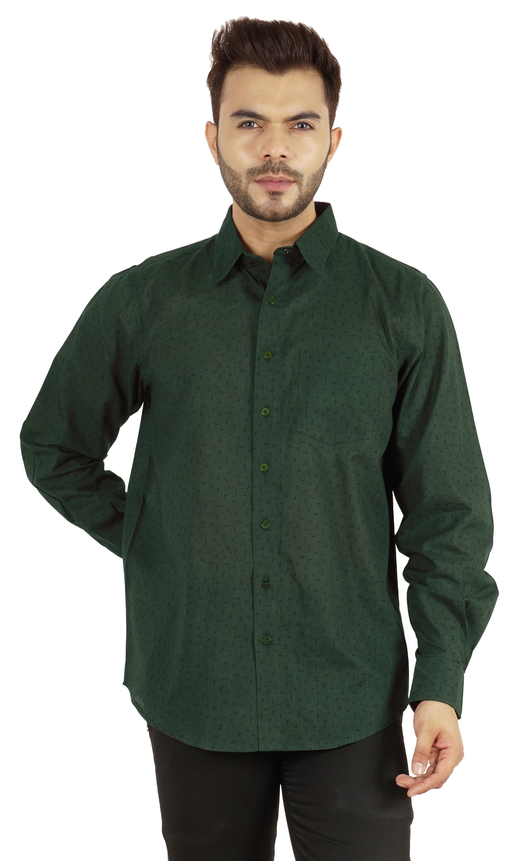 Bestman Printed Shirt For Mens Full Sleeves With Cuff Slub Cotton Shirt ...