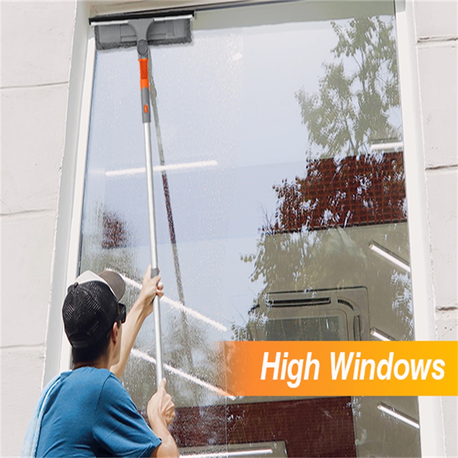 Bestnifly 2 in 1 Window Squeegee Cleaner, 103inch Extendable with ...