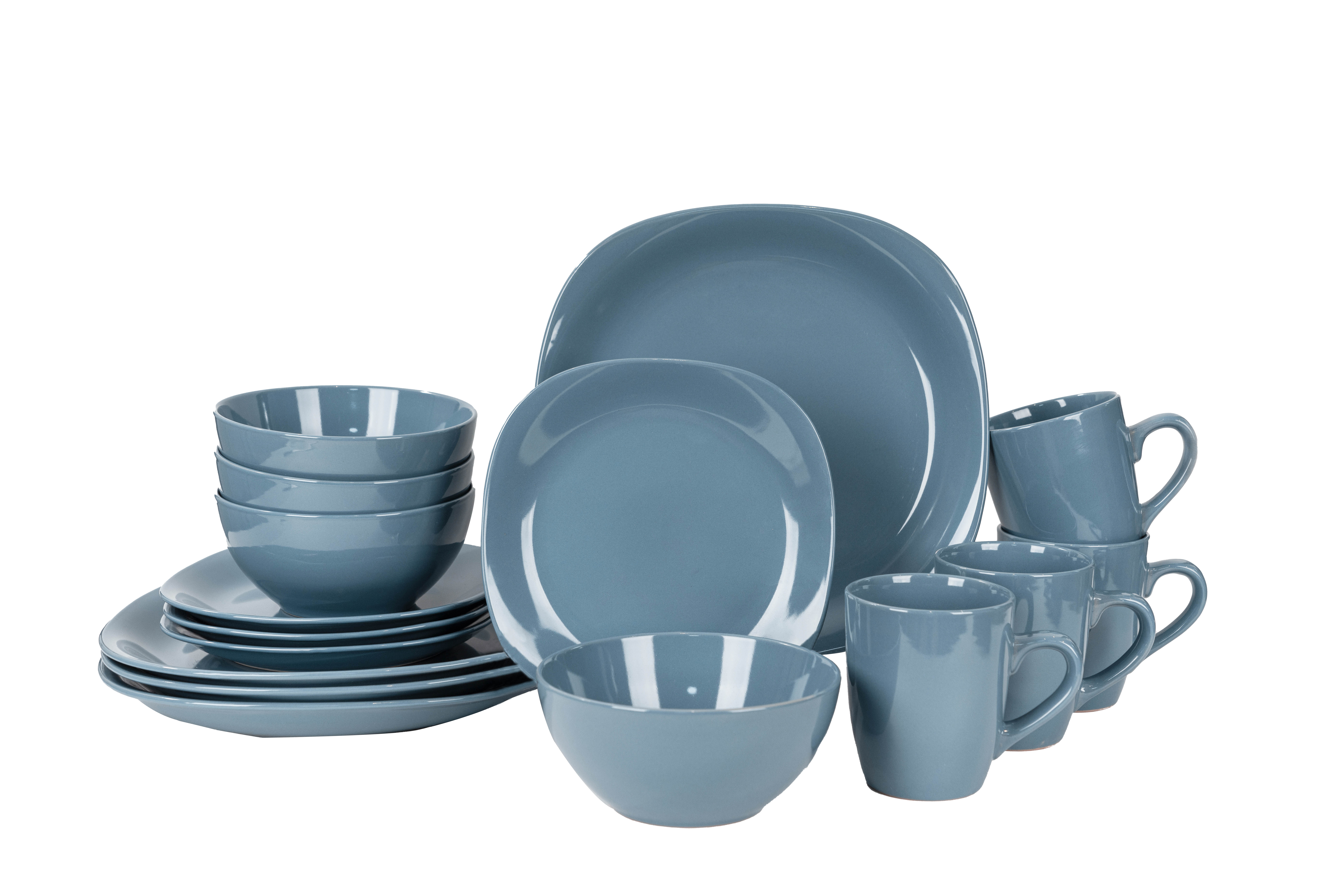 Gibson Home Zuma 16 Piece Round Kitchen Dinnerware Set, Dishes, Plates ...