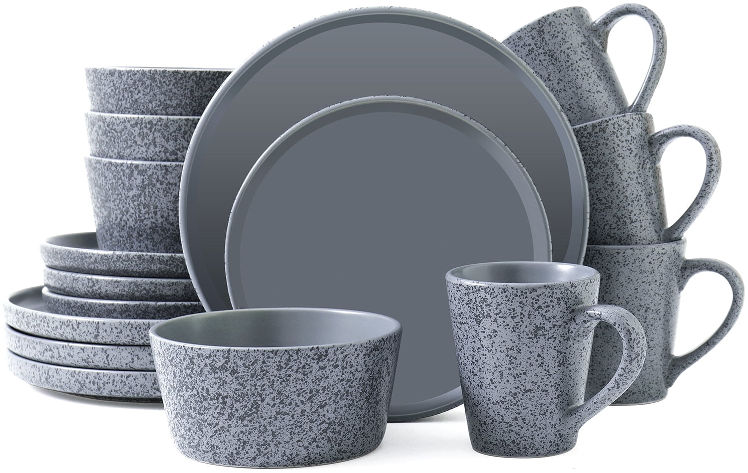 Bestone 16 Piece Stoneware Round Dinnerware Set, Chip Resistant ...