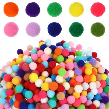 FRCOLOR 100Pcs 25mm Assorted Pom Poms Fluffy Balls for DIY Creative ...