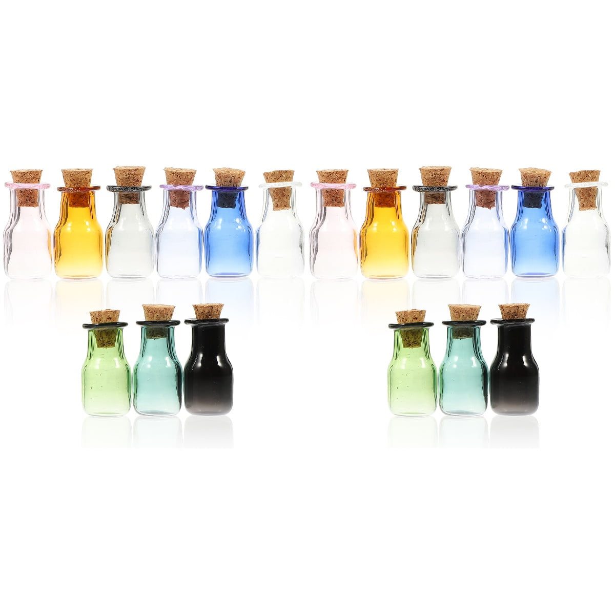 Bestonzon 18 pcs Small Glass Bottles Mini Glass Jars with Cork Stoppers ...
