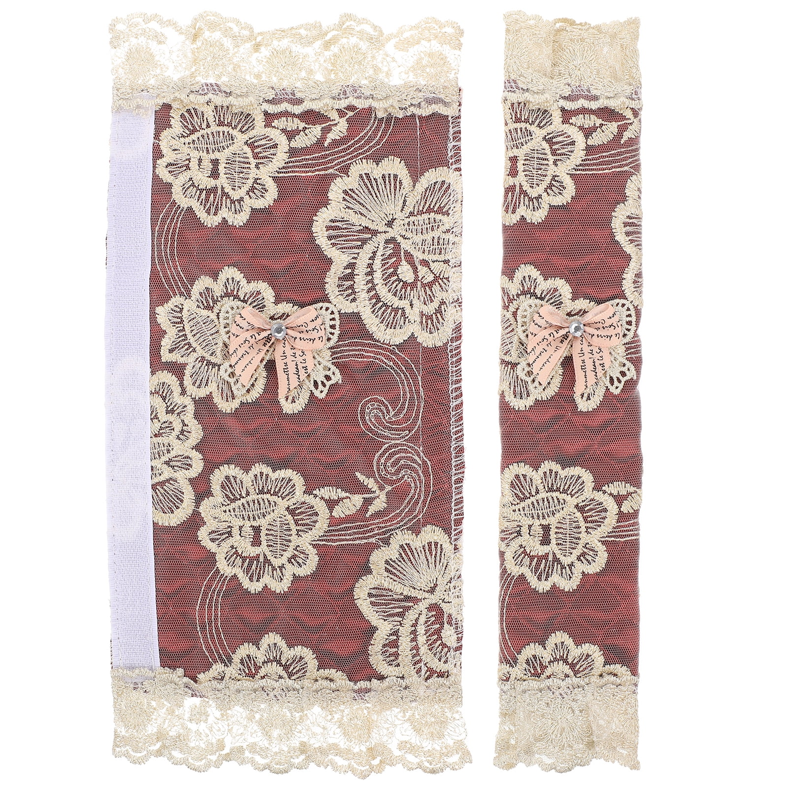 Bestonzon 2pcs Refrigerator Door Handle Covers Cloth Embroidered Lace ...
