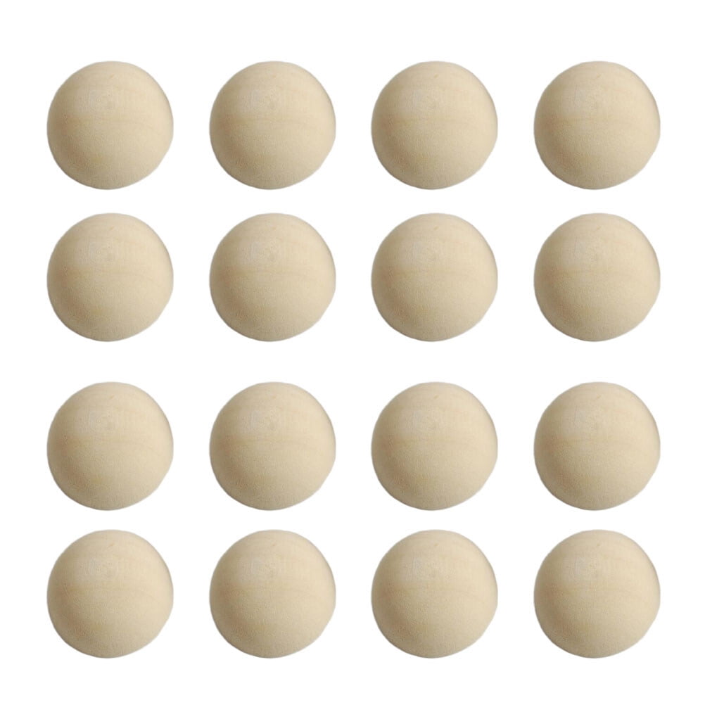 Bestonzon 40pcs Unfinished Half Wooden Balls Mini Hemisphere Half Craft ...