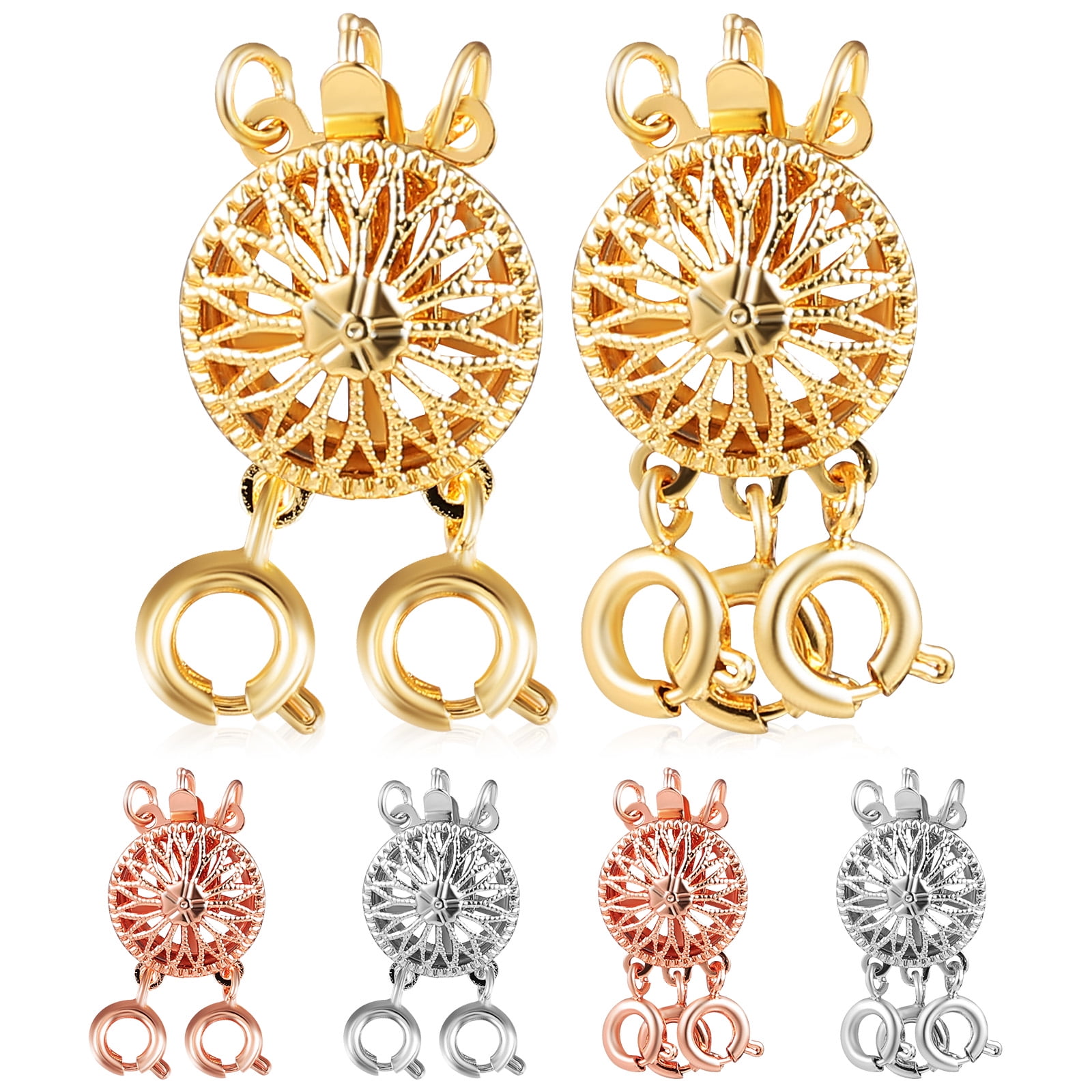 Bestonzon 6 Pcs Layered Necklace Spacer Clasps Three-Strand Multi ...