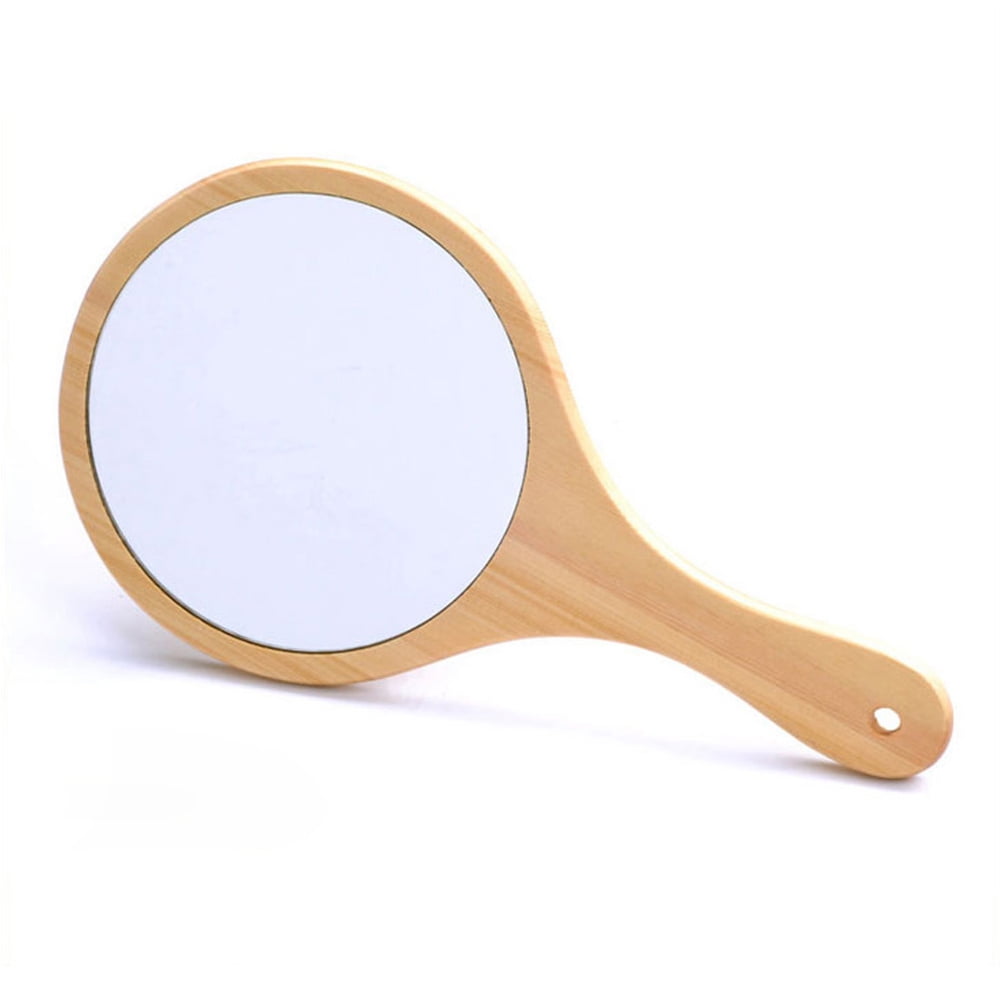 Bestope Wooden Hand Mirror Women Makeup Mirrors Vintage Portable ...