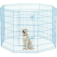 Bestpet 42"H Dog Playpen, Blue, 8 Panel - Walmart.com