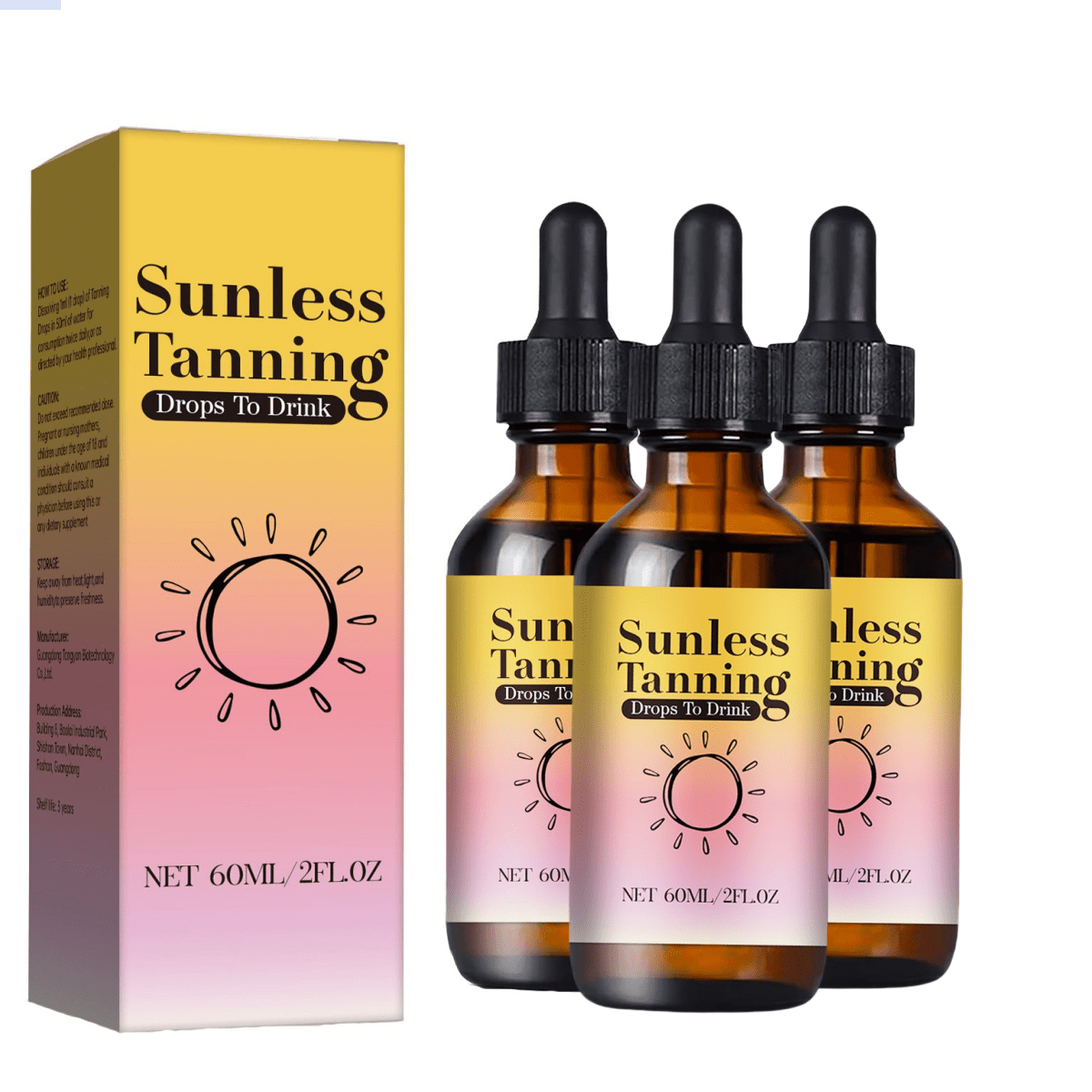 Bestseller!2025 Sunless Tanning Drops to Drink - Drinkable Tanning Drops - Oral Drink - No Sun ...