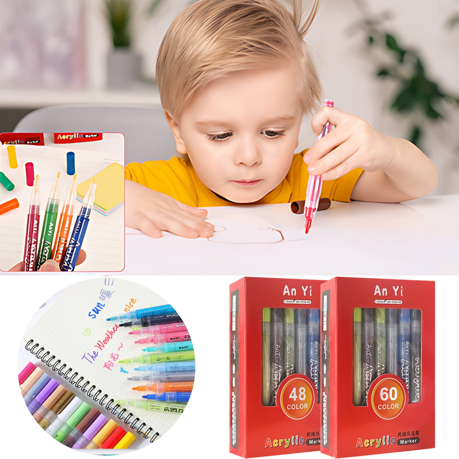 Bestselling, 120ml Acrylic Marker Set, Water-soluble Pigment Graffiti ...