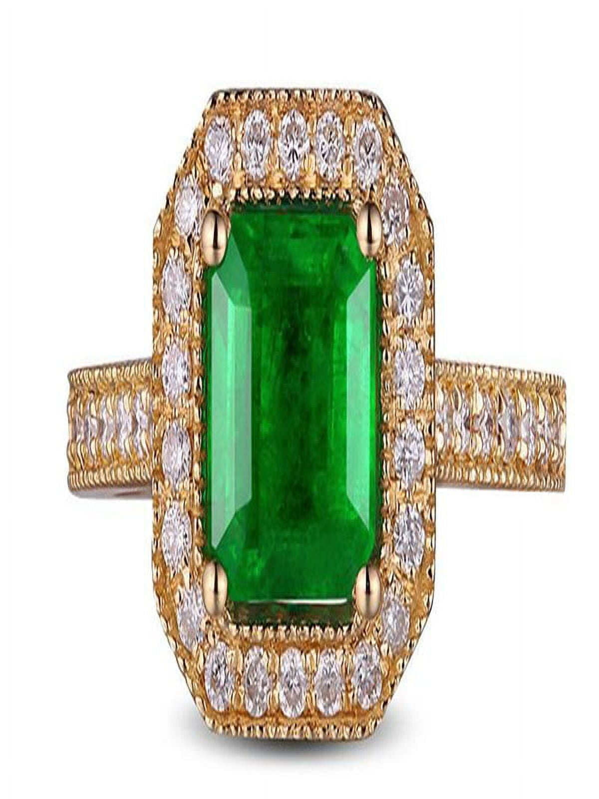 Bestselling Antique 1 Carat princess cut Emerald and Diamond Engagement ...