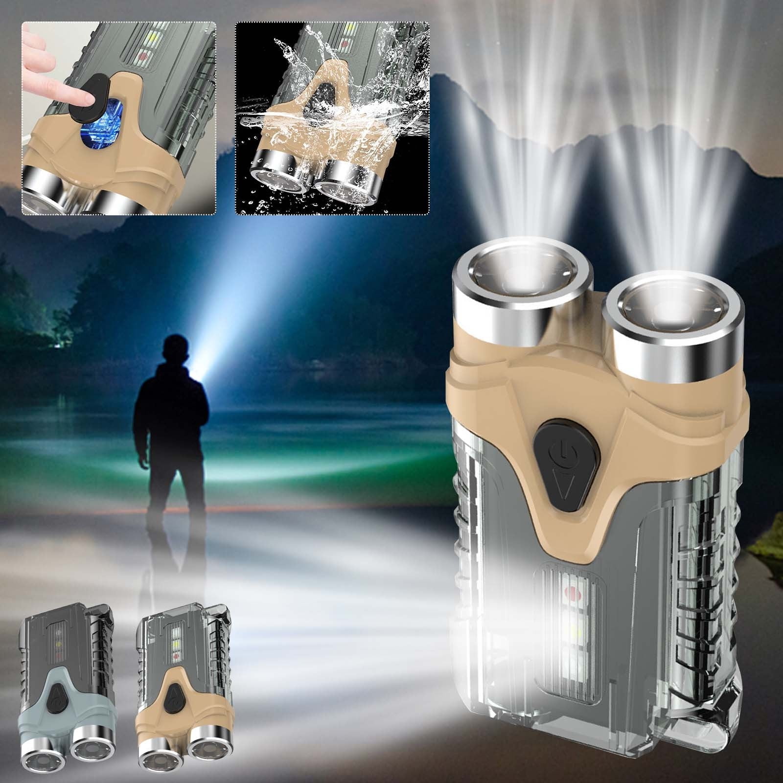 Bestselling, Double Light Keychain Flashlight, Type-C Charging LED ...
