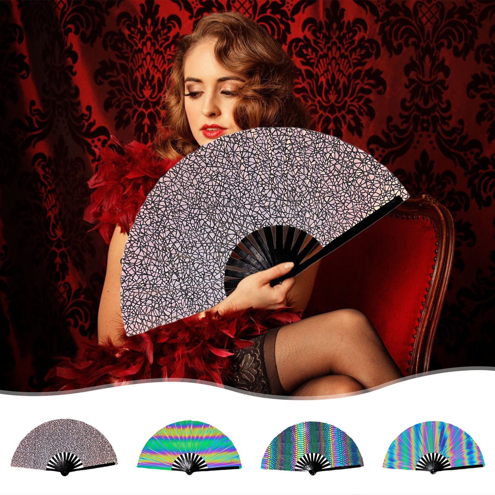 Bestselling, Holographic Clap Fans, Foldable Dance Fans, Multi-Color ...