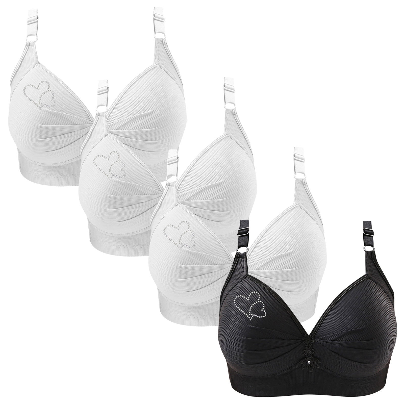 Bestselling, Large Size Daily Bra, 4PC Women's Underwear, Gathered ...